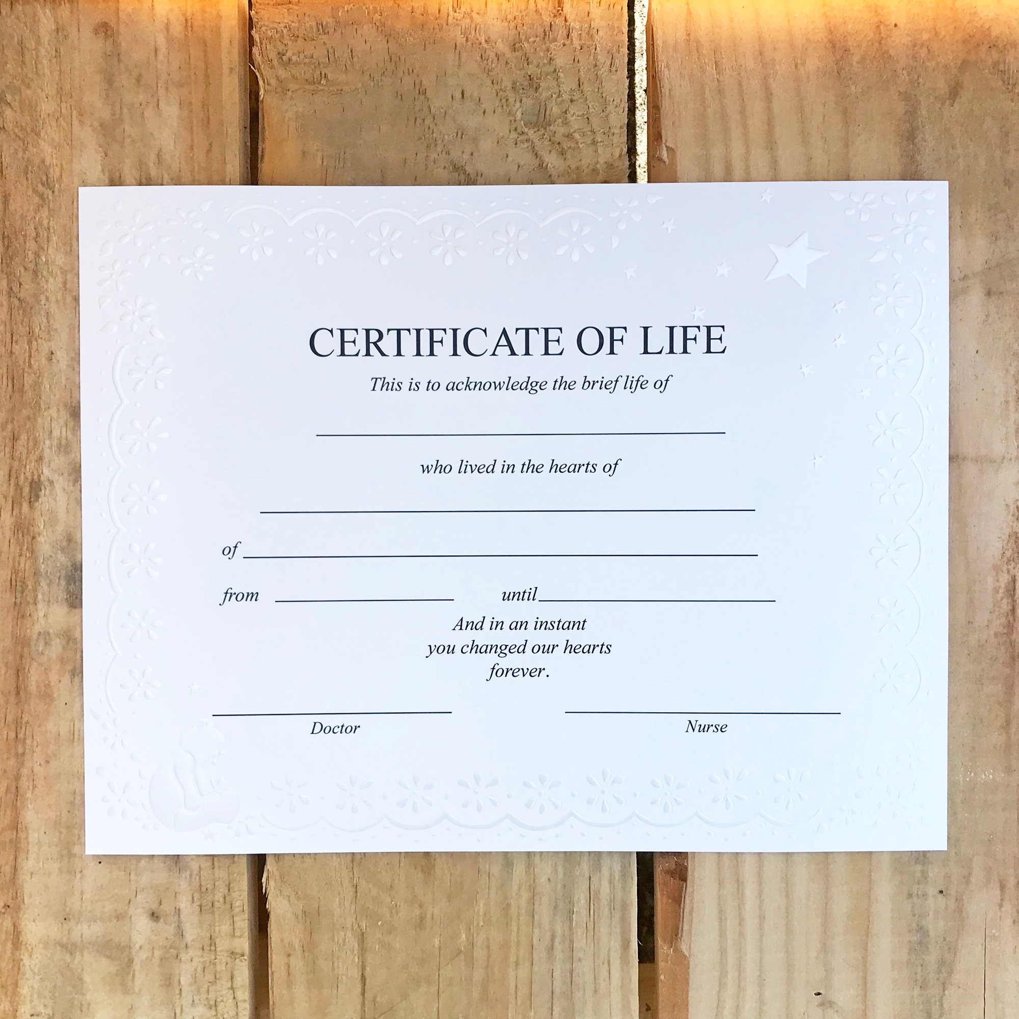 Certificate of Life Miscarriage Remembering Your Baby - Etsy.de