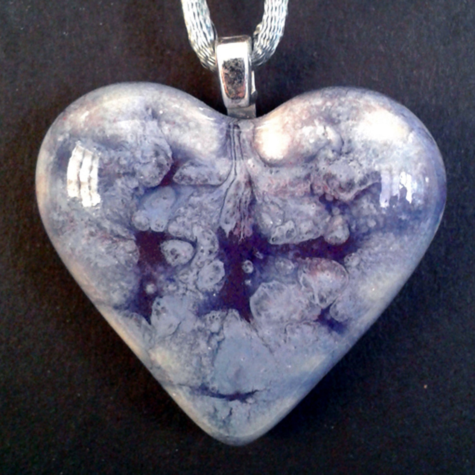 Feeling Heart Necklace Ceramic Heart Necklace Periwinkle - Etsy