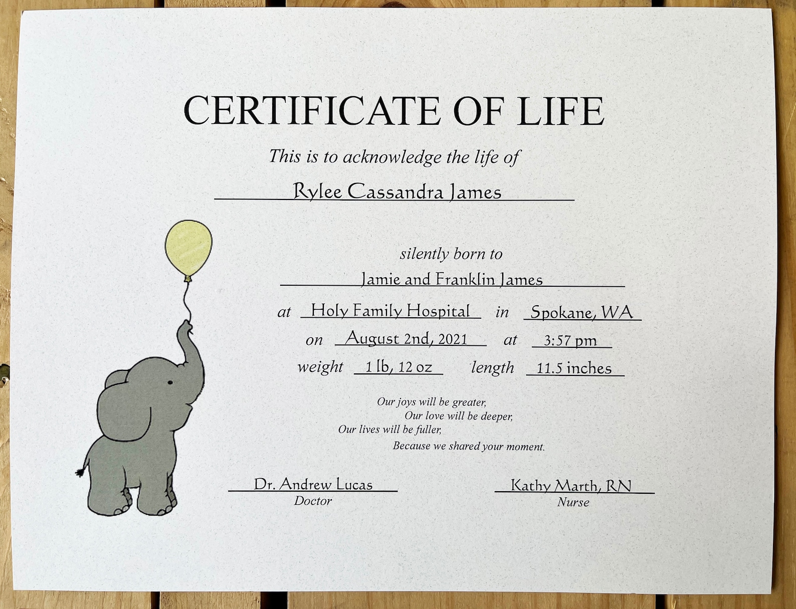 Certificate of Life, Stillborn, Elephant, Never Forget, Remembering ...