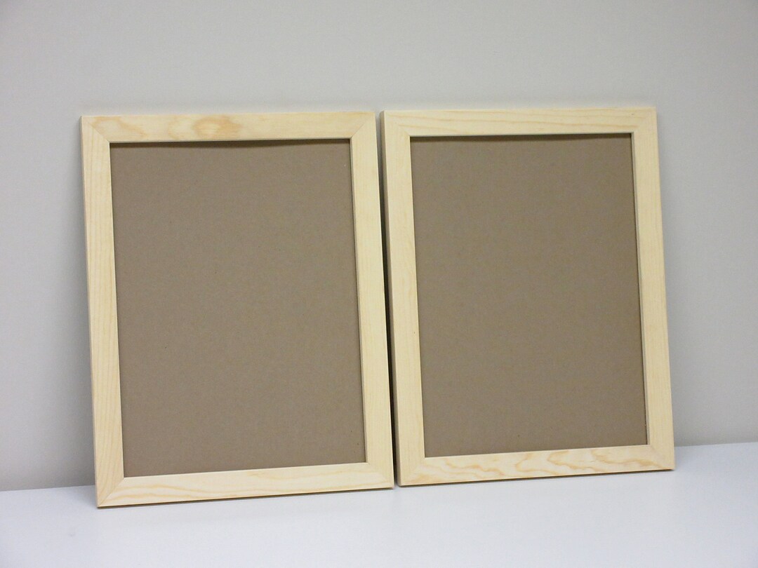 Flat Picture Frame (1 1/4"" Wide Frame) - Unfinished Pine - 11 X 14 - Etsy