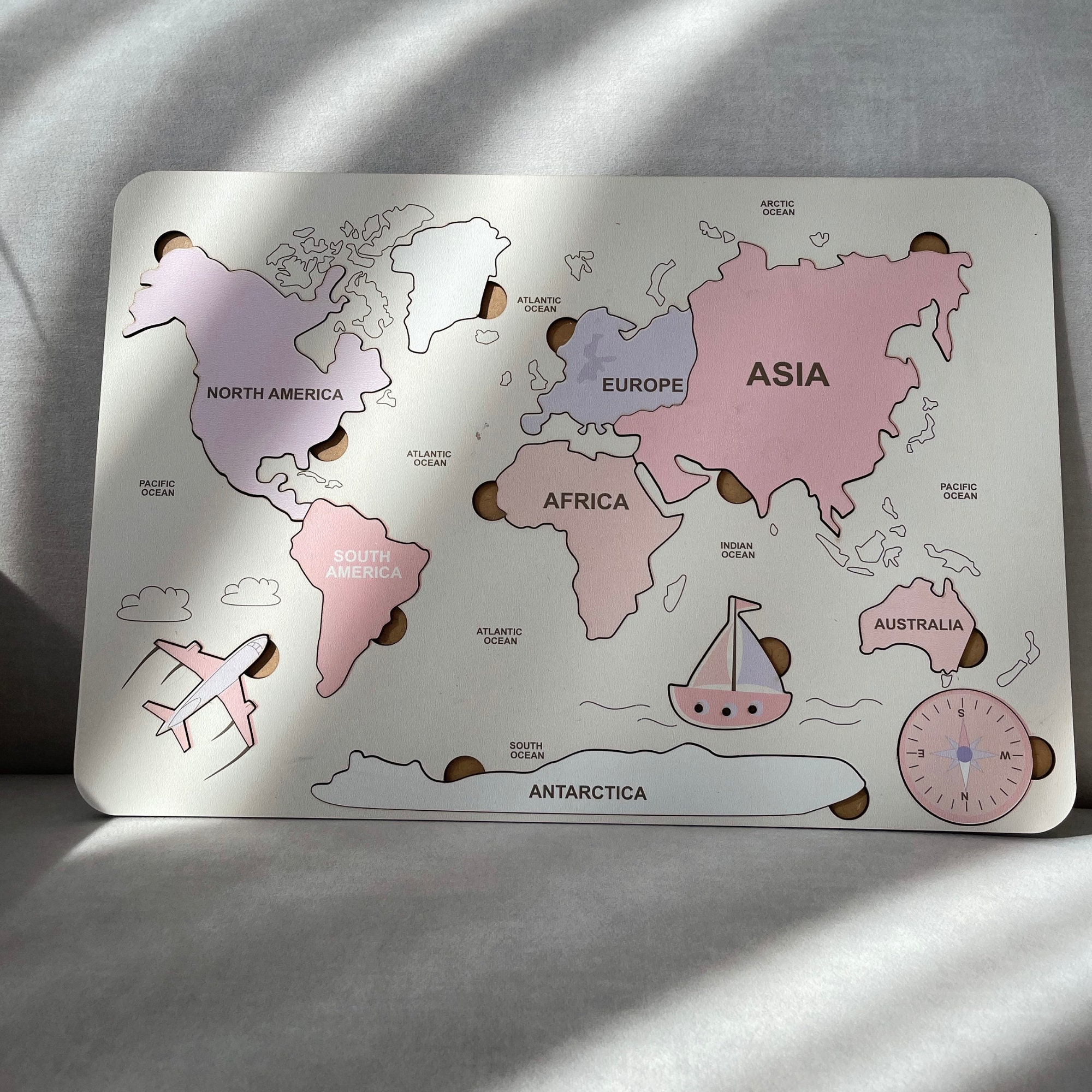Baby Map Puzzle Wooden Puzzles for Toddlers Wood Puzzles - Etsy