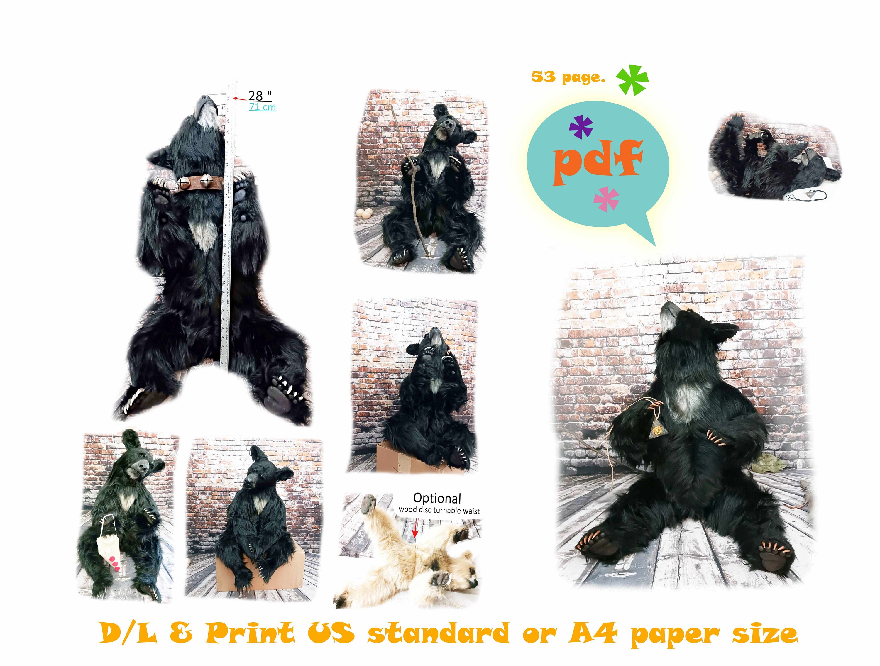 Bear Sewing Pattern Teddy Bear Digital Easy to Sew W/ Instructions ...