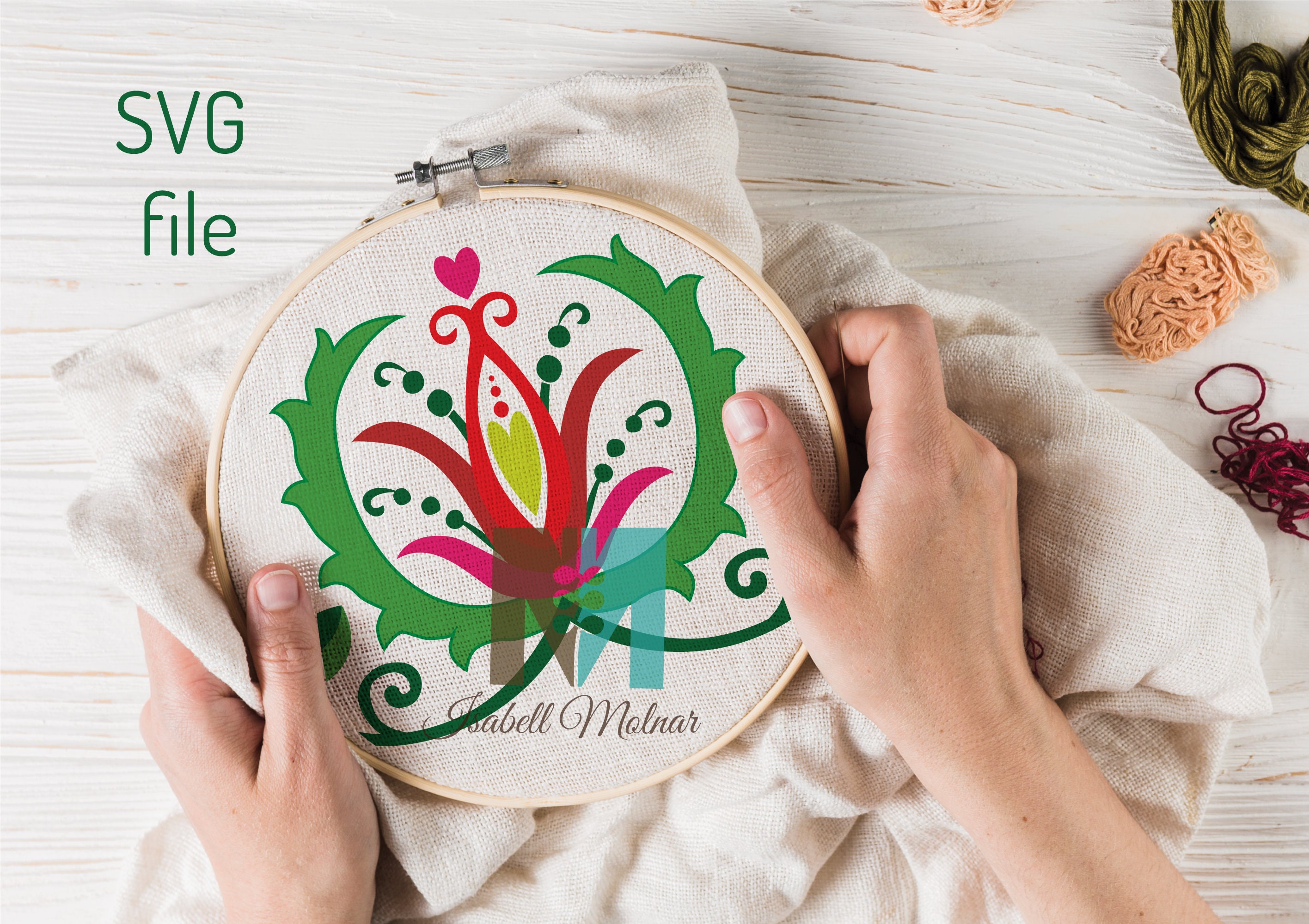 Original Hungarian Folk Embroidery SVG, Traditional Needlework Sample ...