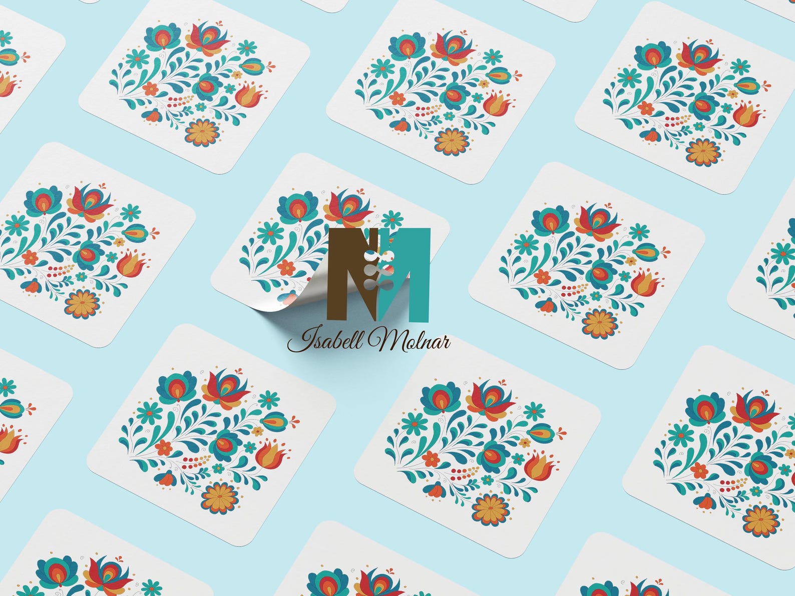 Colorful Hungarian Matyo Folk Art Seamless Pattern | Digital Download ...