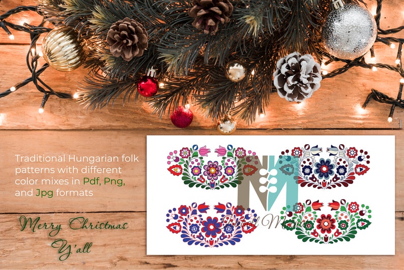 Hungarian Folk Art Print Bundle: Floral Embroidery Design (digital ...