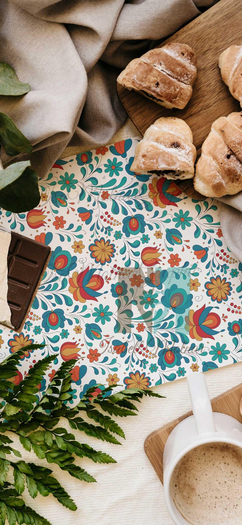 Colorful Hungarian Matyo Folk Art Seamless Pattern | Digital Download ...