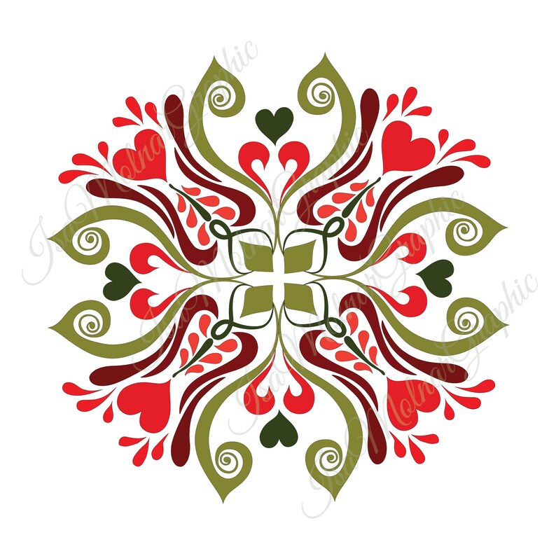 Hungarian Tulip Folk Pattern, Digital Download, Embroidery Motif ...