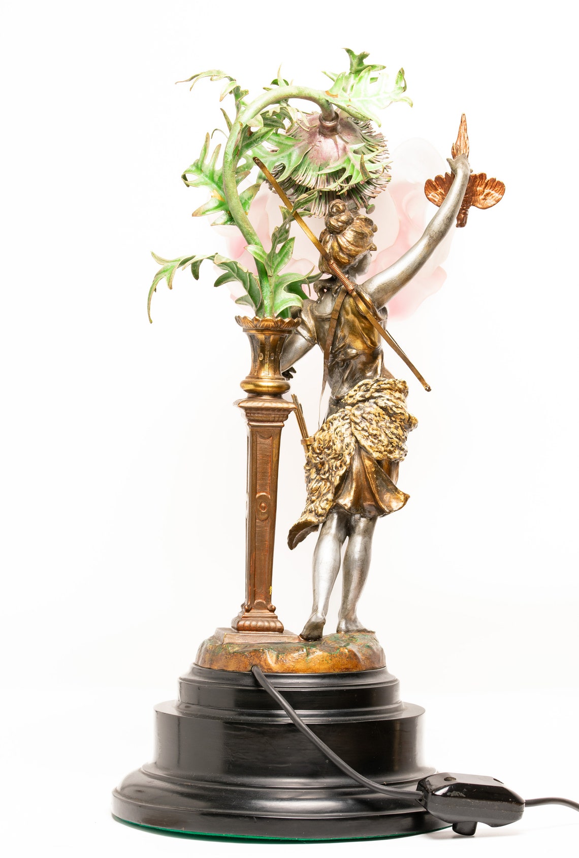 Art Nouveau Spelter Figural Woman Table Lamp - Etsy