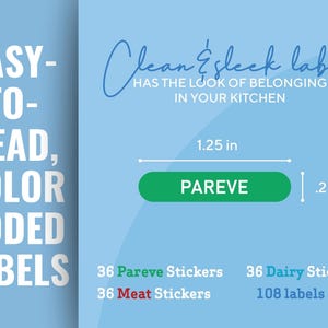 Color Coded Kosher Food Label Stickers – Meat, Dairy, and Pareve for ...
