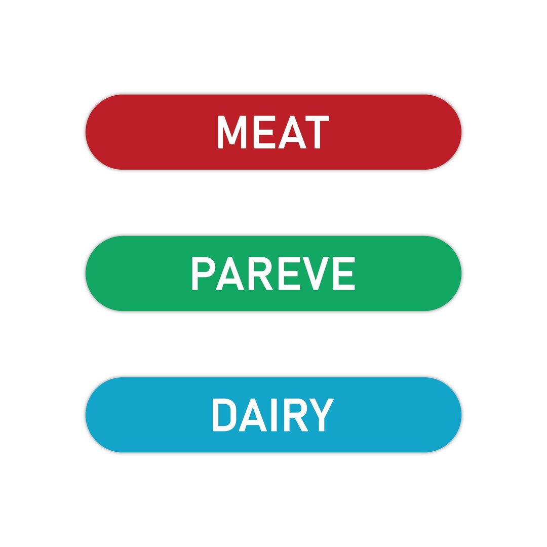 Kosher Sticker Labels – Meat, Dairy and Pareve Stickers for Food ...