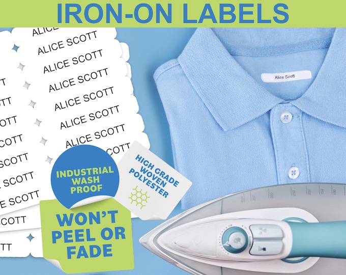 Personalized Iron-on Name Labels: Laundry Safe Woven Polyester - Etsy