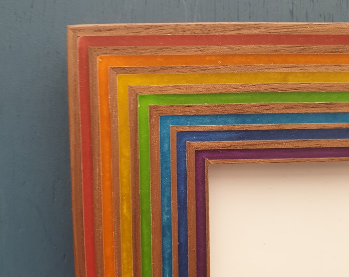 Multi-colored Mosaic Picture Frame Van Gogh Glass 8X10 Holds 5X7 Photo ...