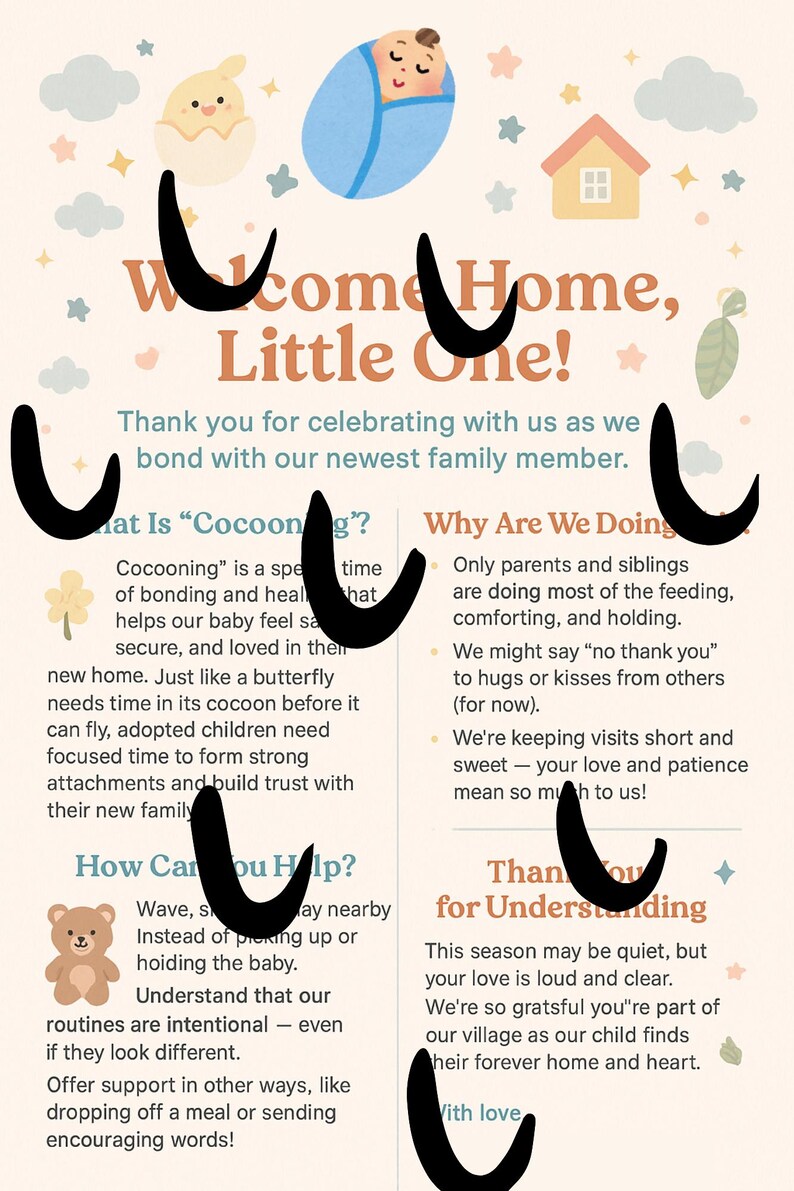 Welcome Home Cocooning Printable Blue| Adoption Sign | 8x12" Digital ...