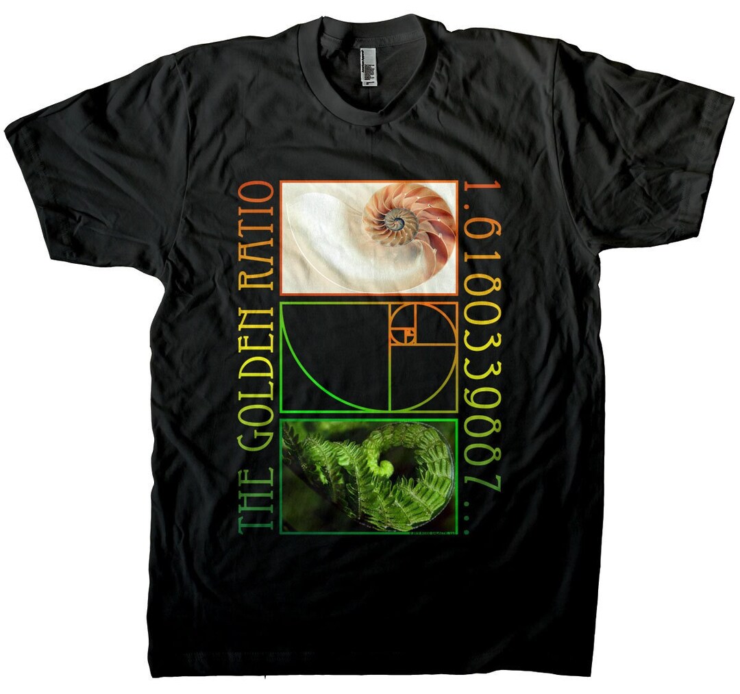 Golden Ratio Nautilus and Fern, Fibonacci Numbers Math Lover Shirt 1. ...