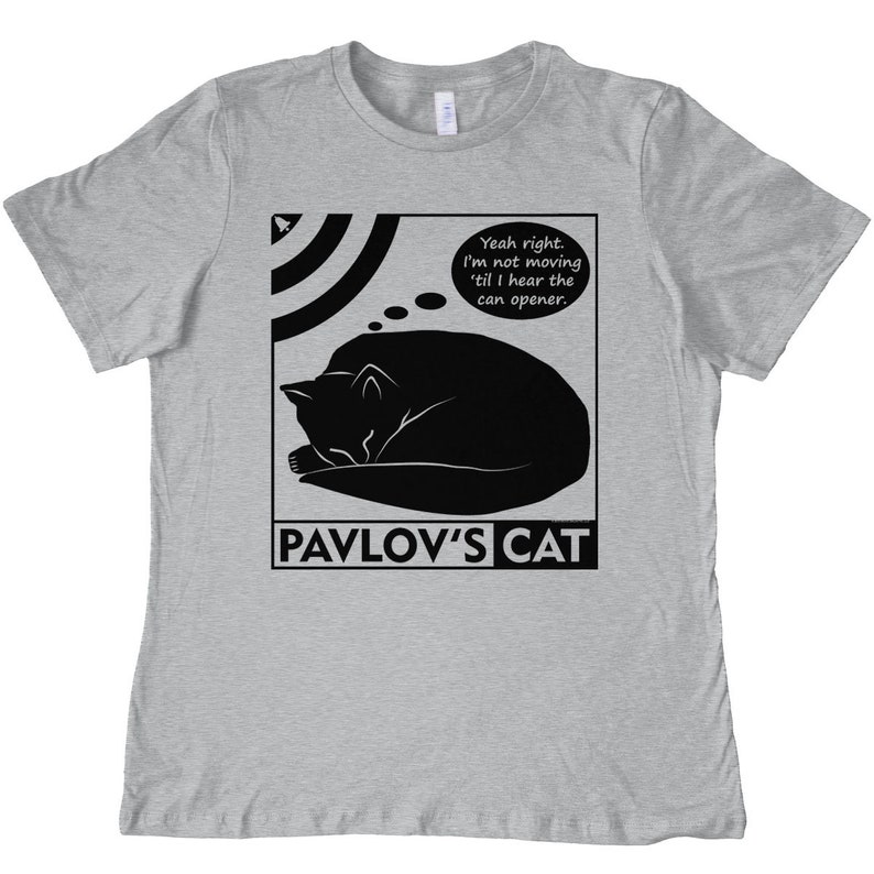 Pavlov's Cat Psychology Major Behaviorist Cartoon Screen Printed on Men ...