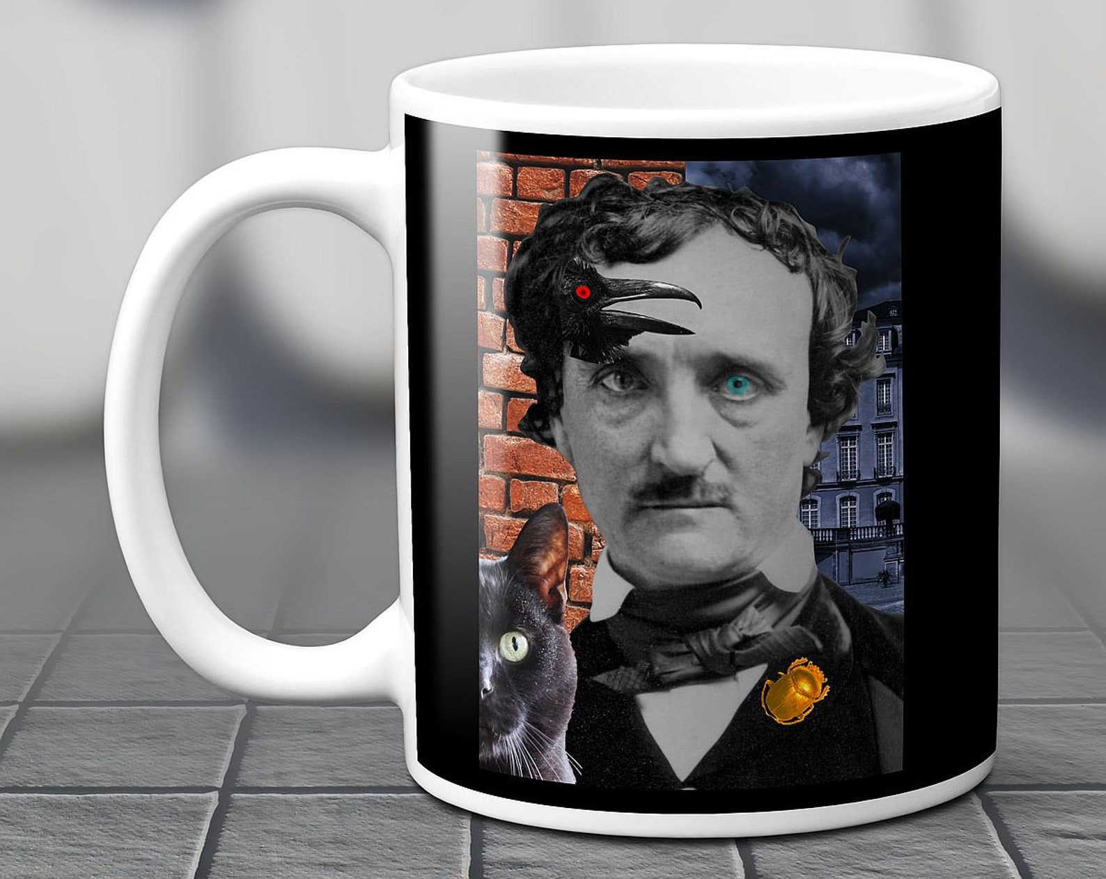 Edgar Allan Poe Mug 6-tales: the Raven, the Gold-bug, the Cask of ...
