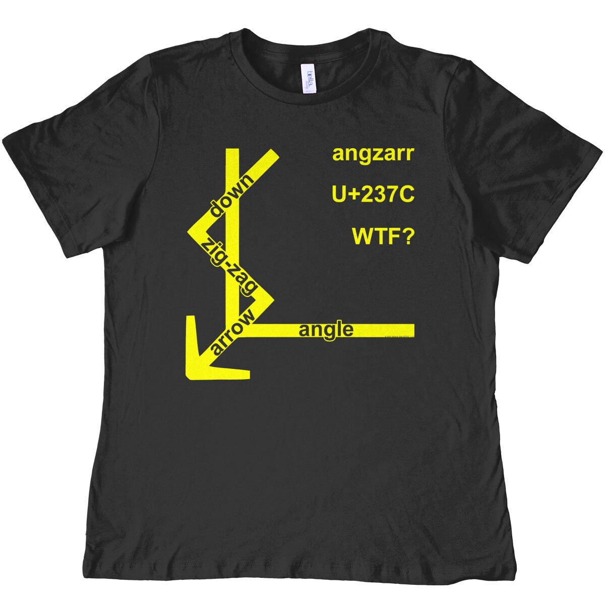 Angzarr Angle With Down Zig-zag Arrow Symbol 237C - Men's and Women's T ...