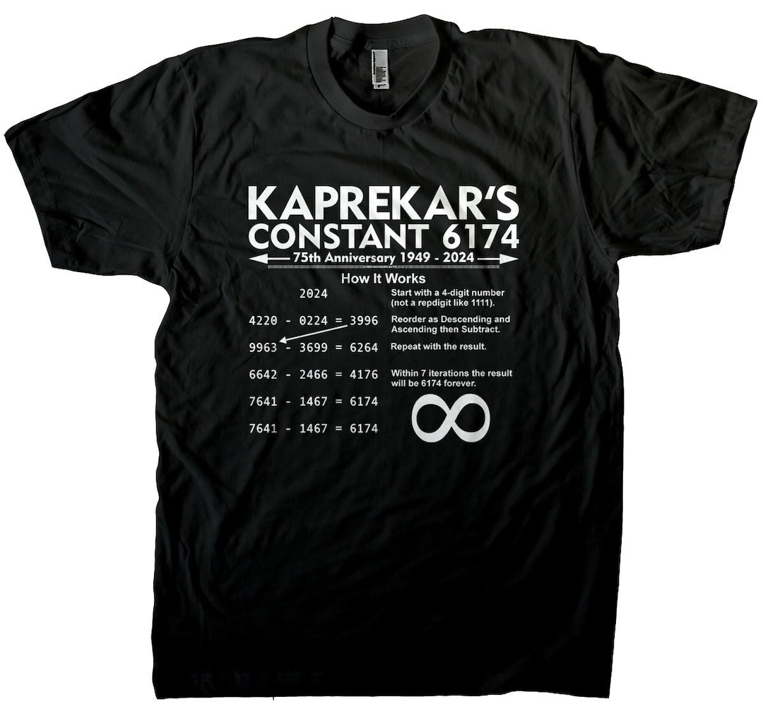 6174 Kaprekar's Constant 75th Anniversary 1949 - 2024 Recreational ...