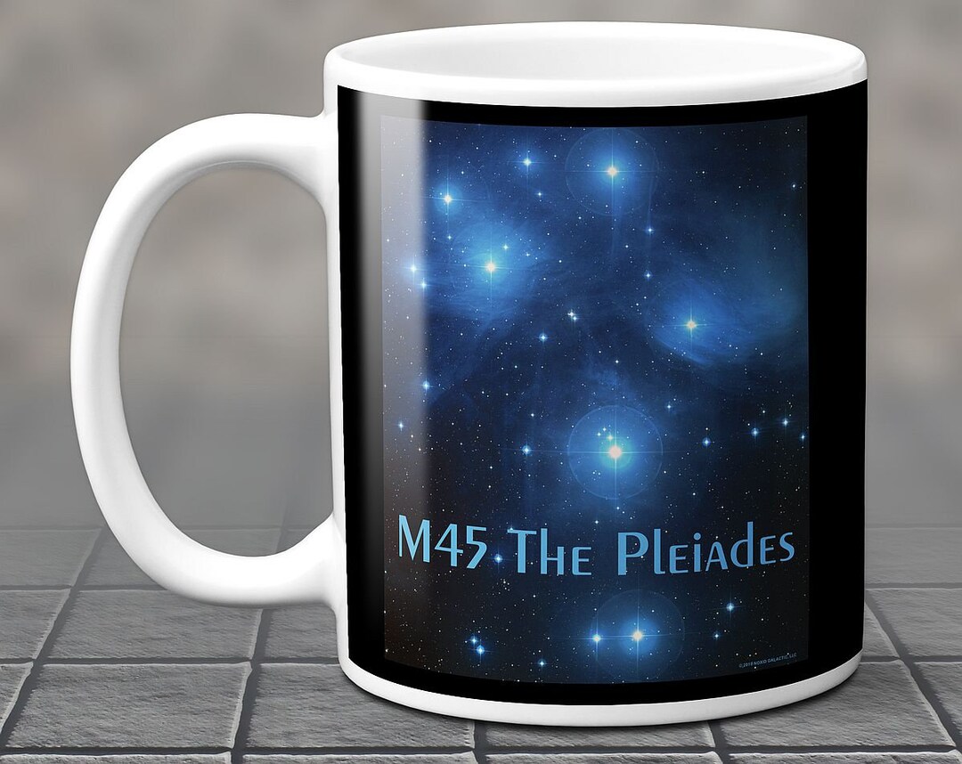 M45 the Pleiades Star Cluster Astronomy Mug, the Seven Sisters Messier ...