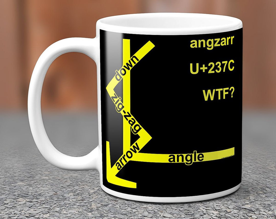 Angzarr Angle With Down Zig-zag Arrow Symbol 237C Coffee Mug - 11 or 15 ...