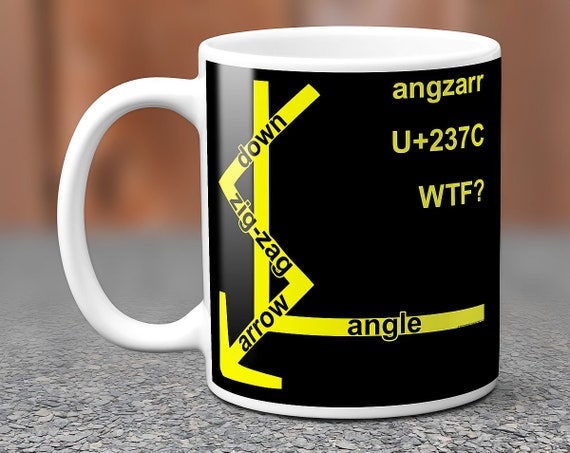 Angzarr Angle With Down Zig-zag Arrow Symbol 237C Coffee Mug - Etsy