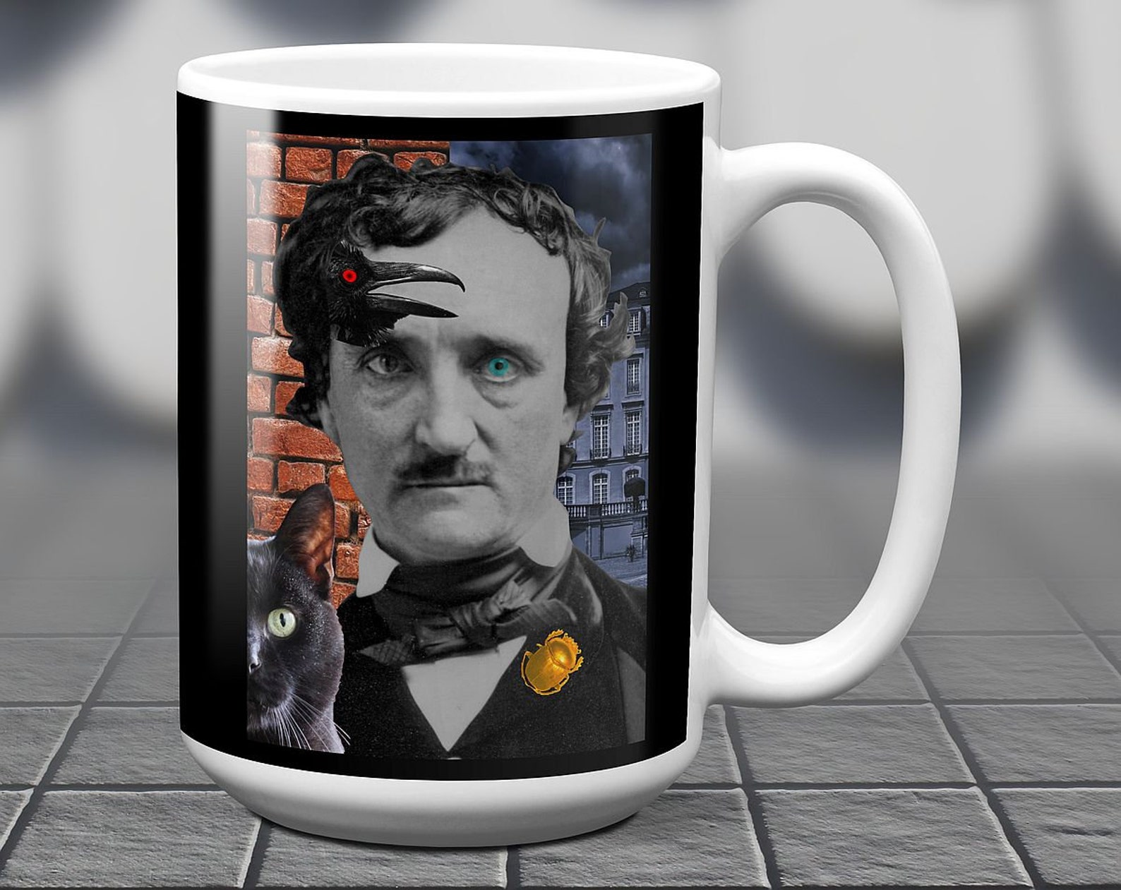 Edgar Allan Poe Mug 6-tales: the Raven, the Gold-bug, the Cask of ...
