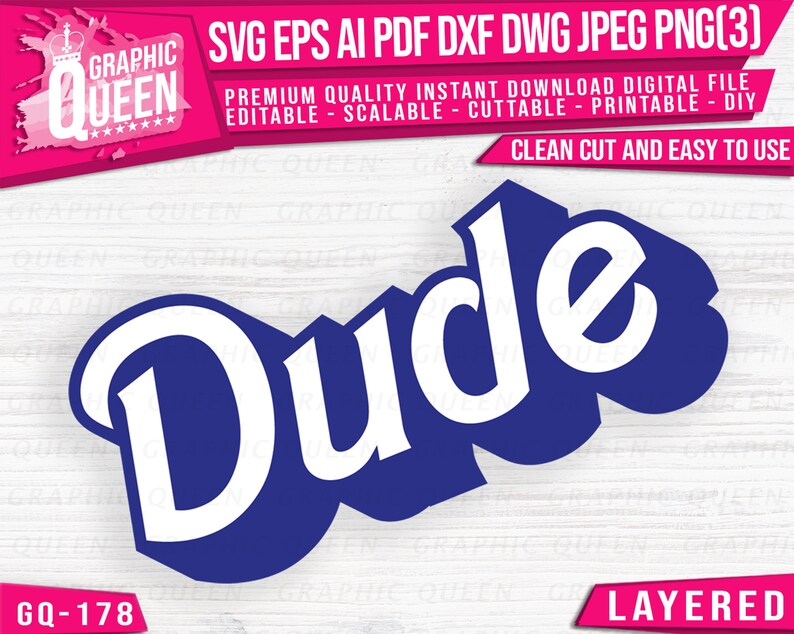 Dude SVG Dude Clipart Dude Guy Logo Cricut/silhouette Dude - Etsy