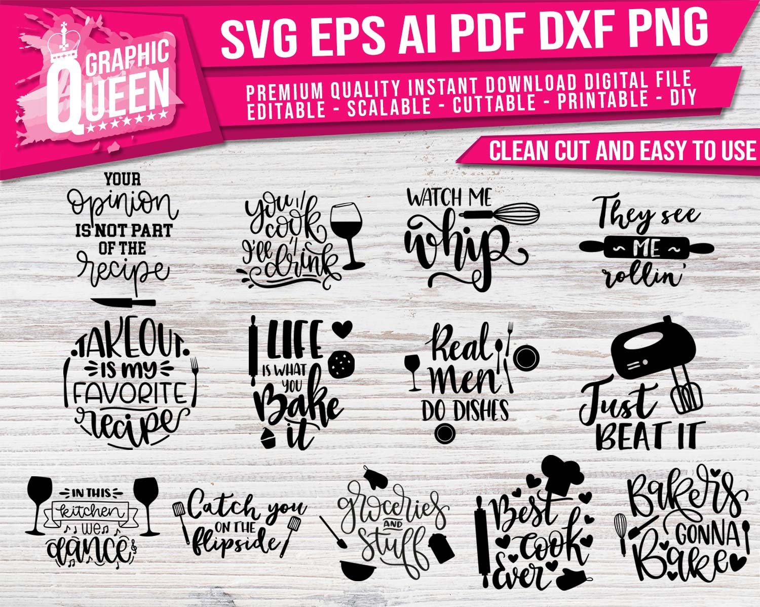 Funny Kitchen Quotes Svg Kitchen Decal Kitchen Quotes | Etsy