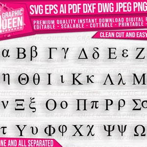 Greek Font Svg Greek Letters Cricut Procreate Inkscape Greek - Etsy Canada