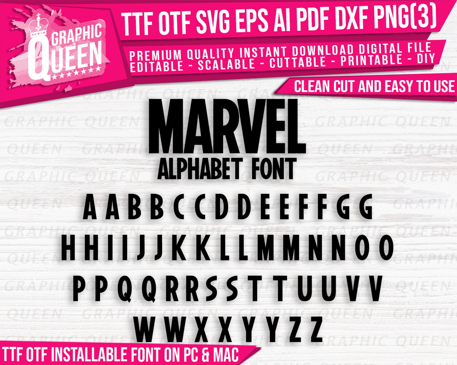 Marvel Font TTF OTF Marvel letter svg Marvel alphabet | Etsy