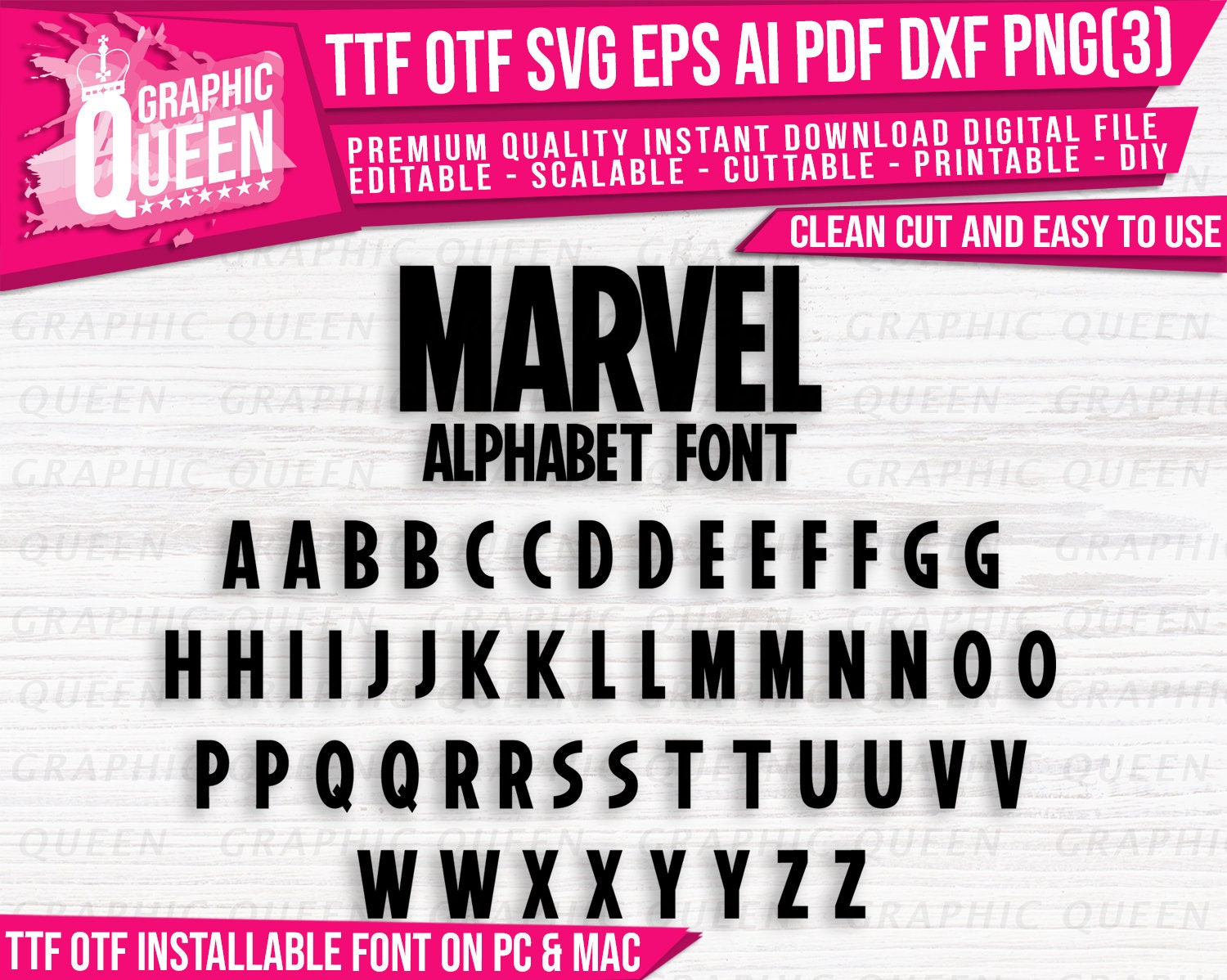 Marvel Font TTF OTF Marvel letter svg Marvel alphabet | Etsy