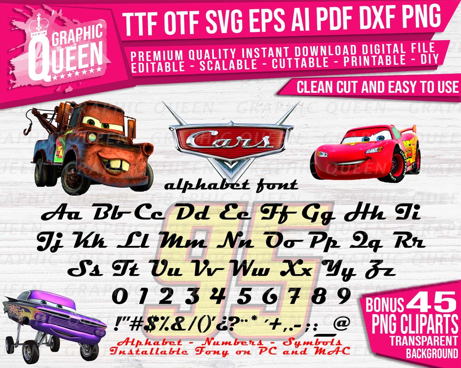 Cars Font And Numbers Cars Font Svg Dxf Pdf Eps Cars Etsy Australia