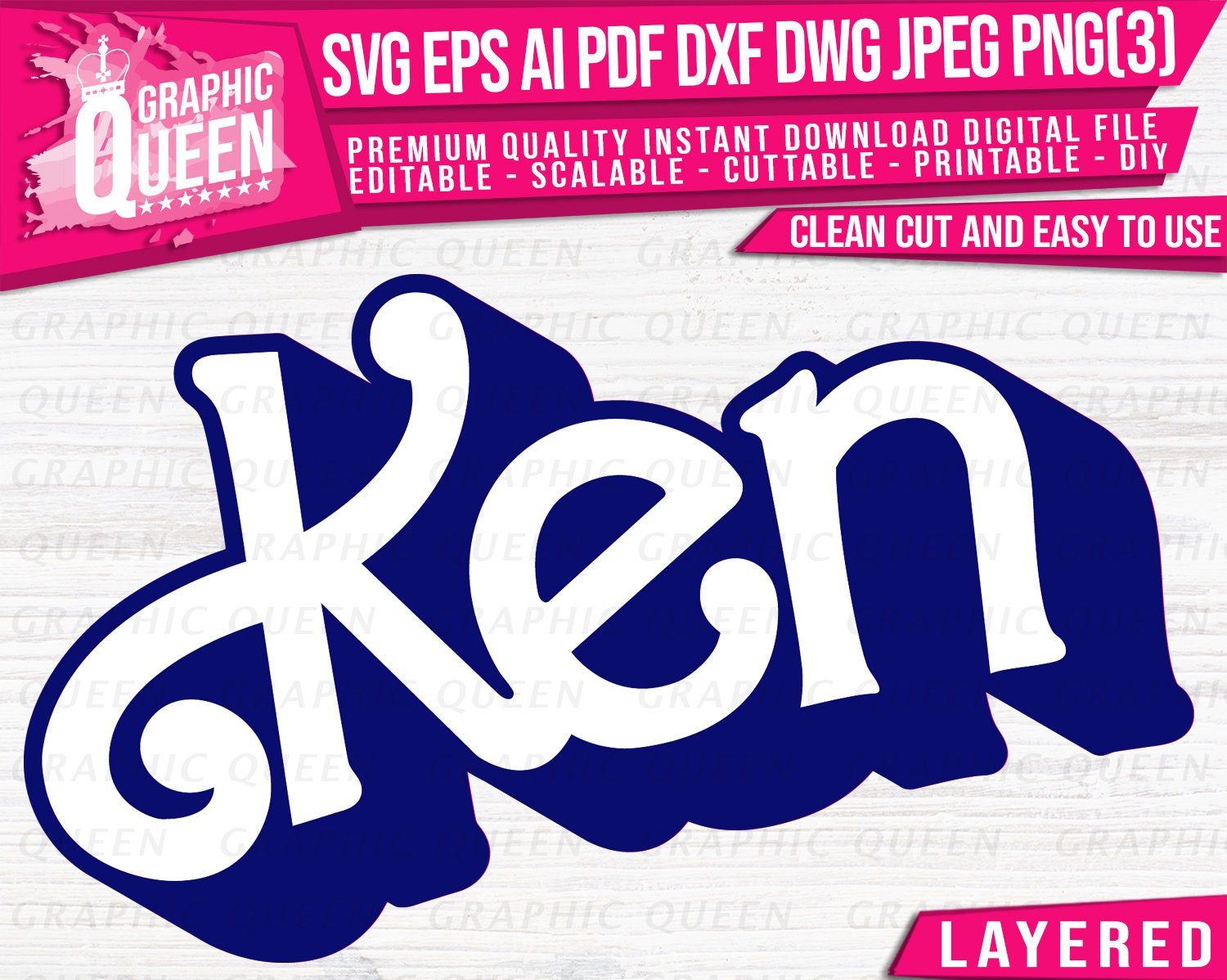 Ken Logo Layered Svg Ken Logo Editable Digital Download Ken - Etsy Canada