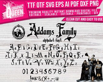 Addams Family Font Svg - Etsy Norway