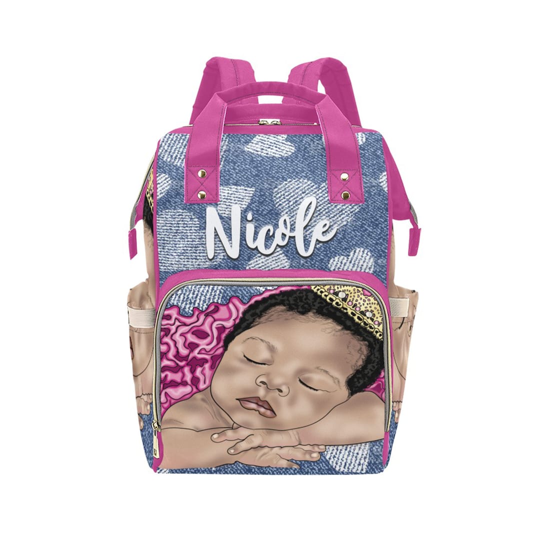 Afro Personalized Baby Bag/ Diaper Bag/ African American Baby Girl ...
