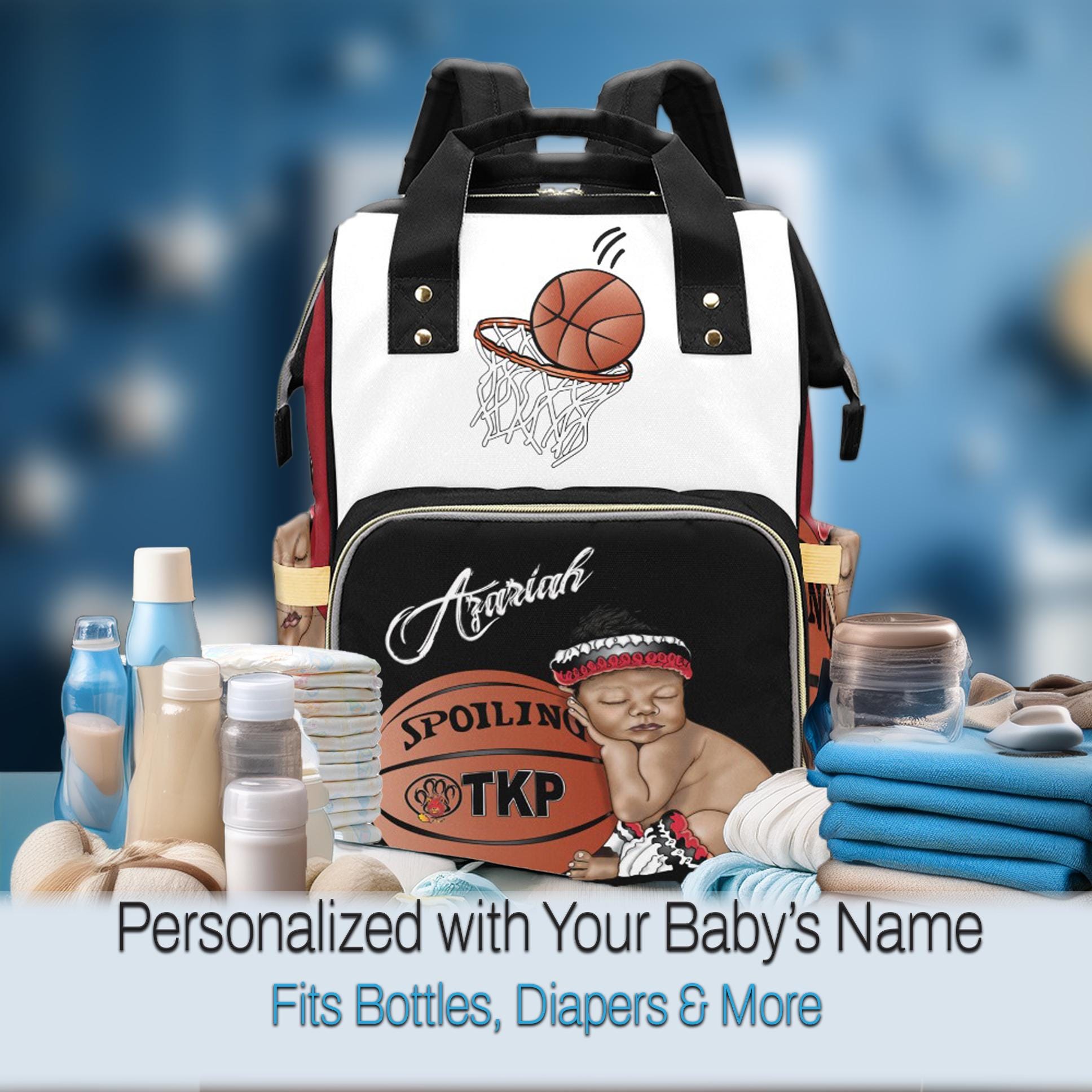 Personalized Baby Boy Diaper Bag Backpack, Custom Name Baby Bag, Sports ...