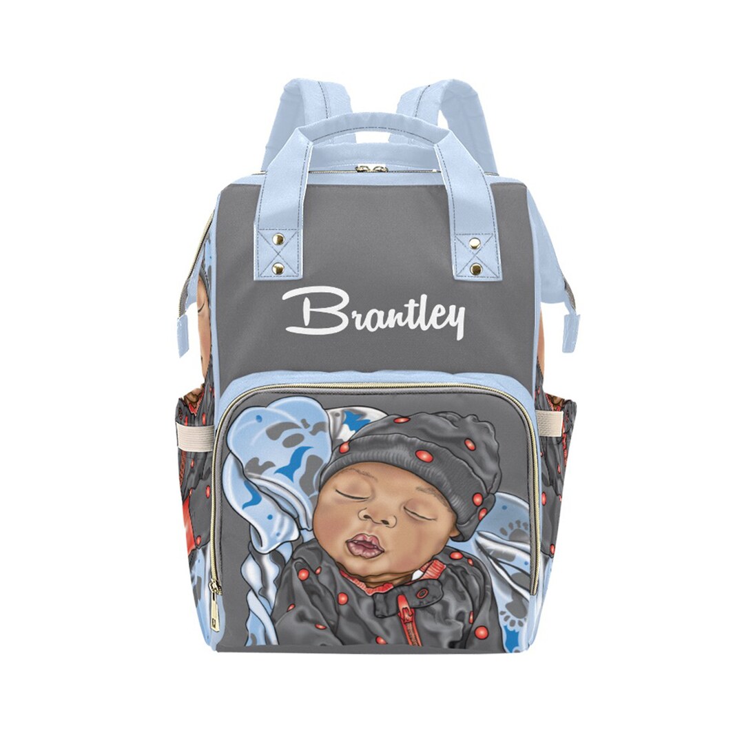 African American Baby Boy Diaper Bag, Personalized Name Backpack ...