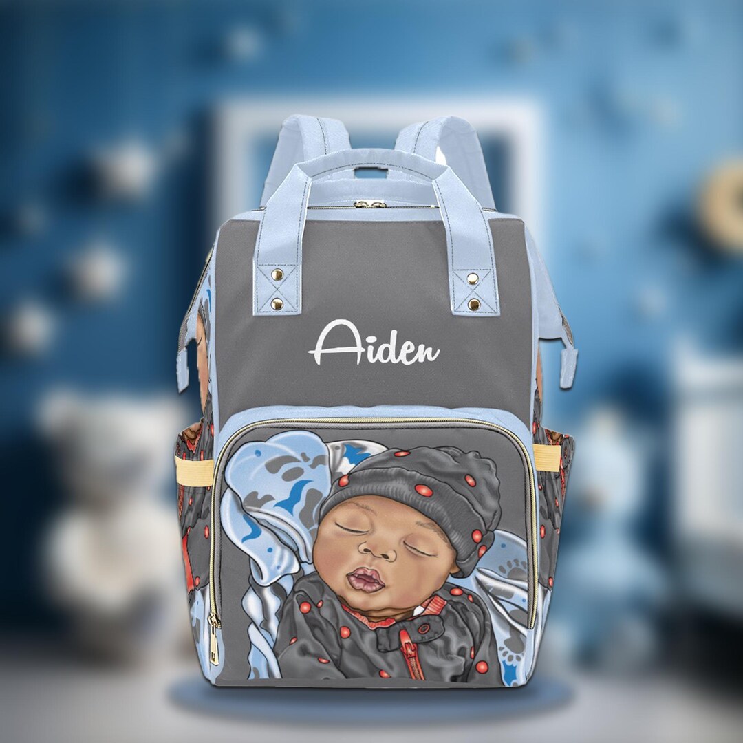 African American Baby Boy Diaper Bag, Personalized Name Backpack ...