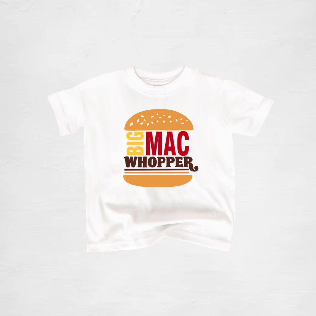 Big Mac Whopper Kids T-shirt: Handmade Graphic Tee - Etsy