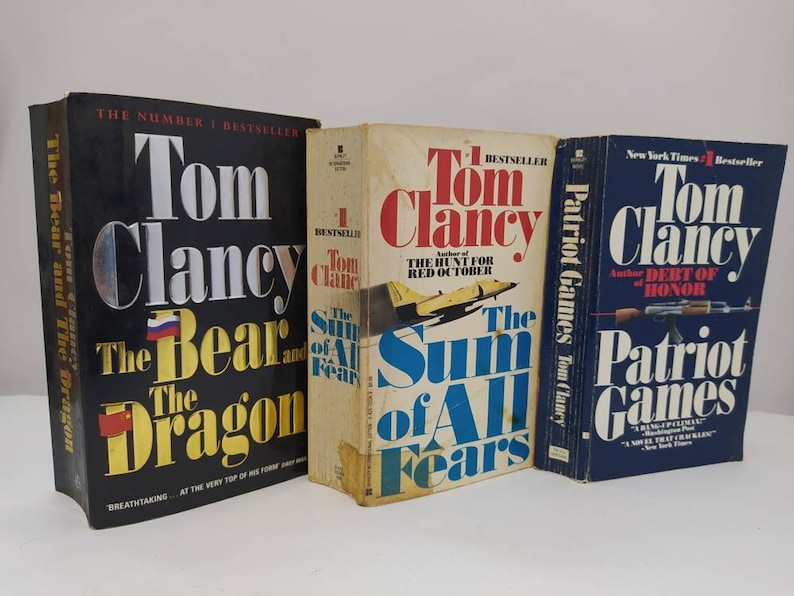 Lot of 3 Bestsellers Books by Tom Clancy/ Patriot Games, the Sum of All ...