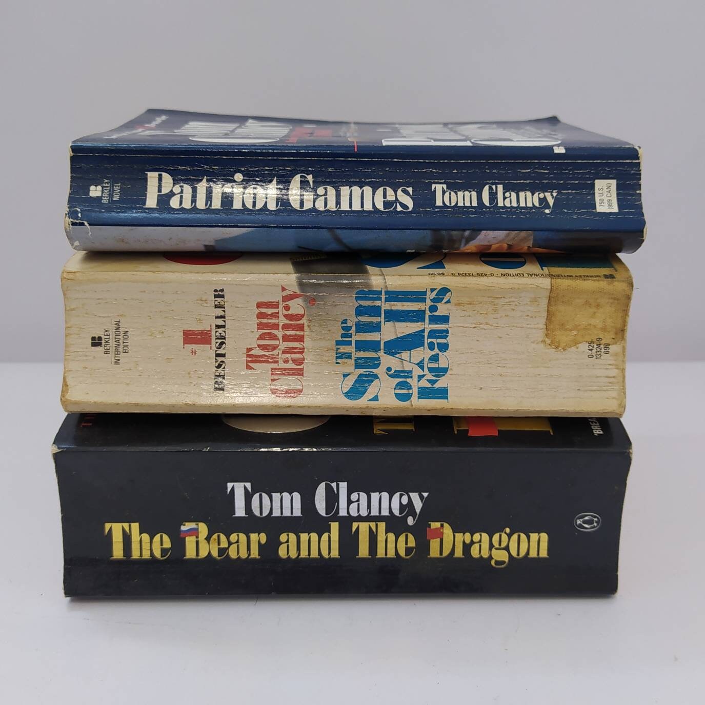 Lot of 3 Bestsellers Books by Tom Clancy/ Patriot Games, the Sum of All ...