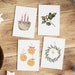 Watercolor Christmas Card Set, Natural Greenery, Illustrated Holiday ...