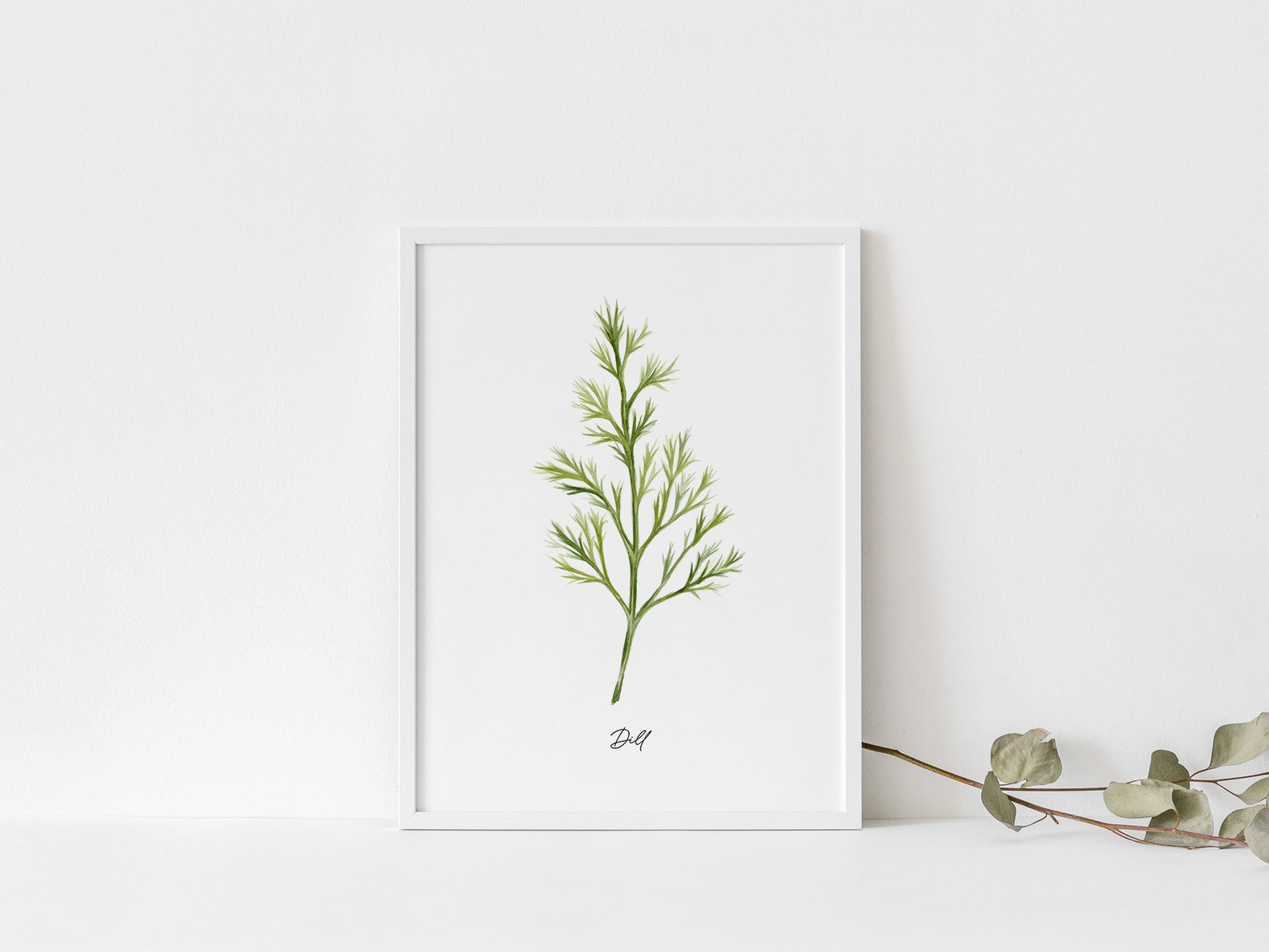 Dill Herb Art Print, Watercolor Botanical Kitchen Wall Decor - Etsy
