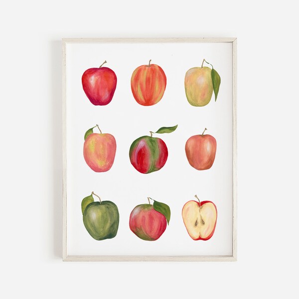 Apple Varieties Poster - Etsy