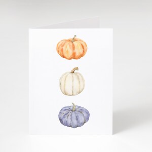 Fall Pumpkin Notecards, Illustrated Watercolor Heirloom Pumpkin Card ...