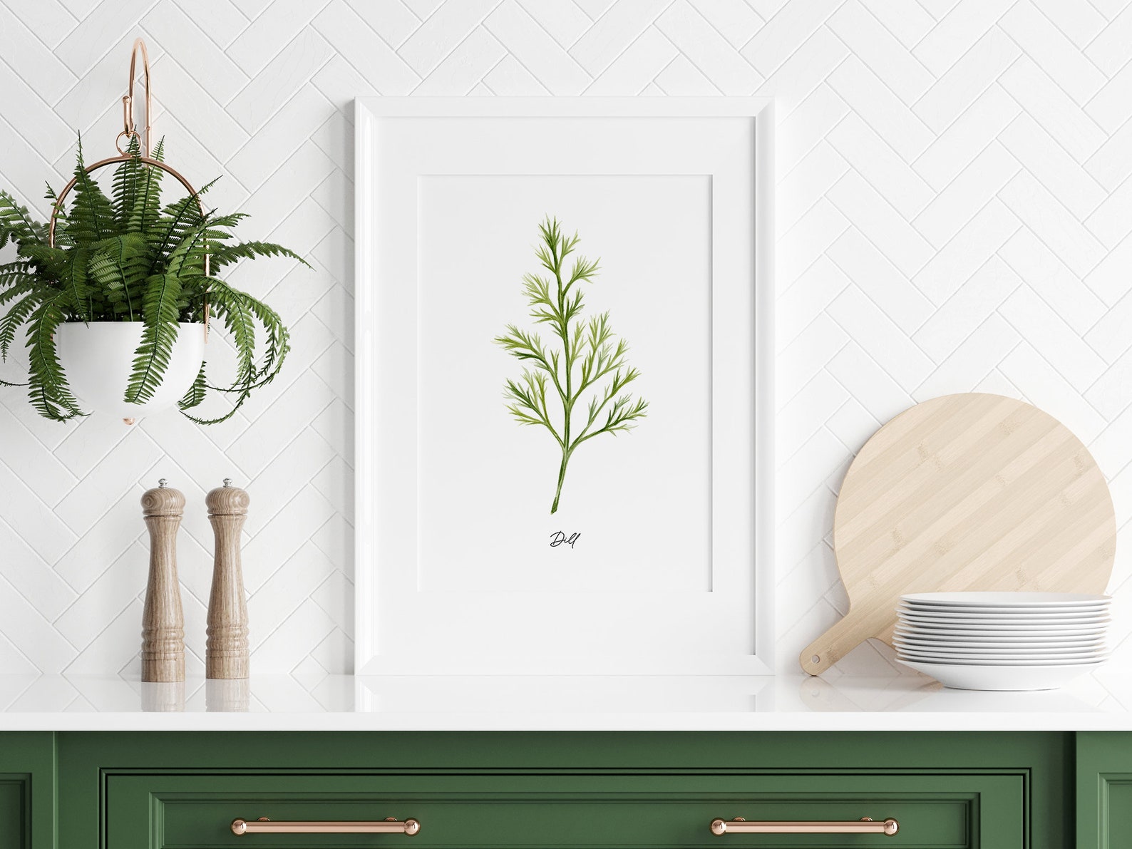 Dill Herb Art Print, Watercolor Botanical Kitchen Wall Decor - Etsy