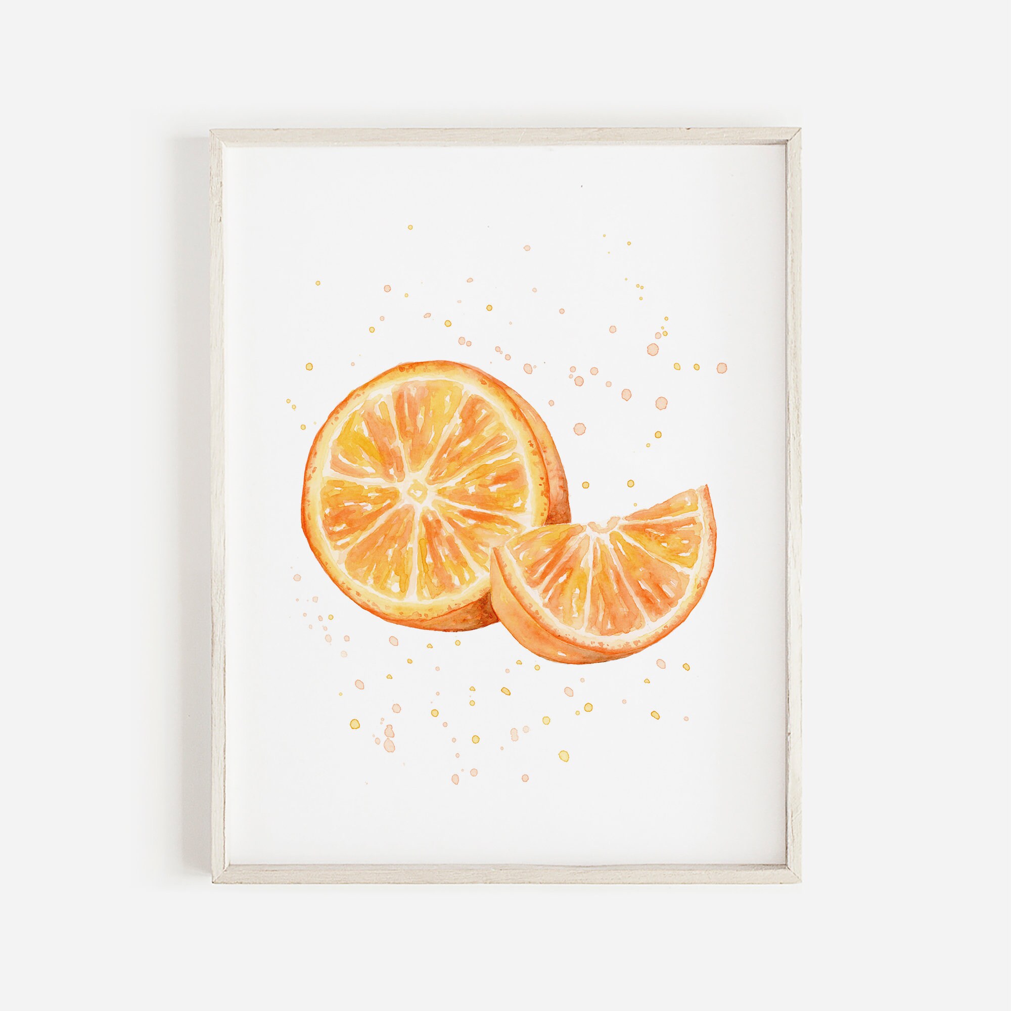 Printable Watercolor Fruit Print Set of 4, Orange Strawberry Kiwi ...