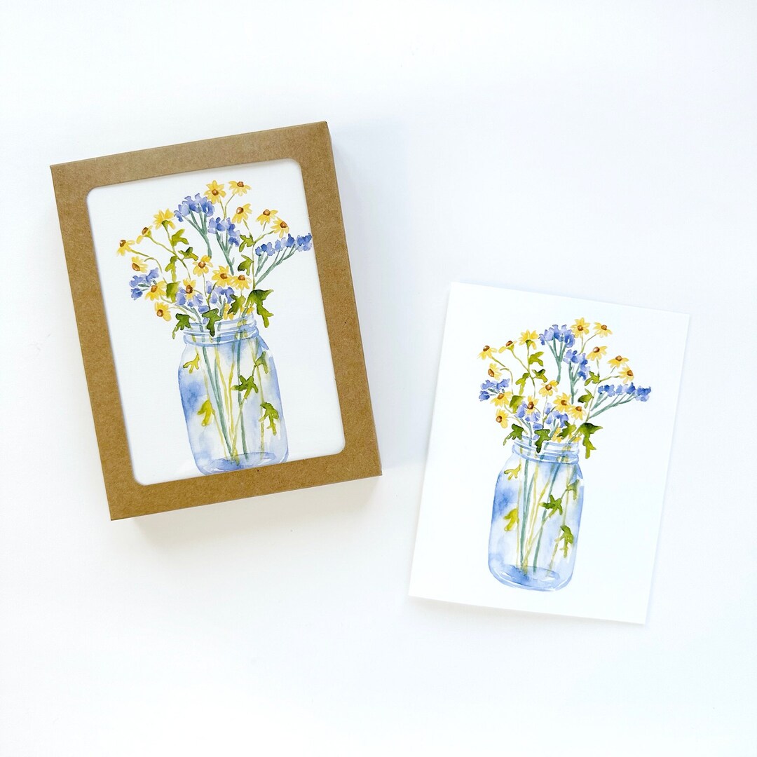 Notecard Set, Wildflower Card Set, Floral Stationary, Watercolor ...