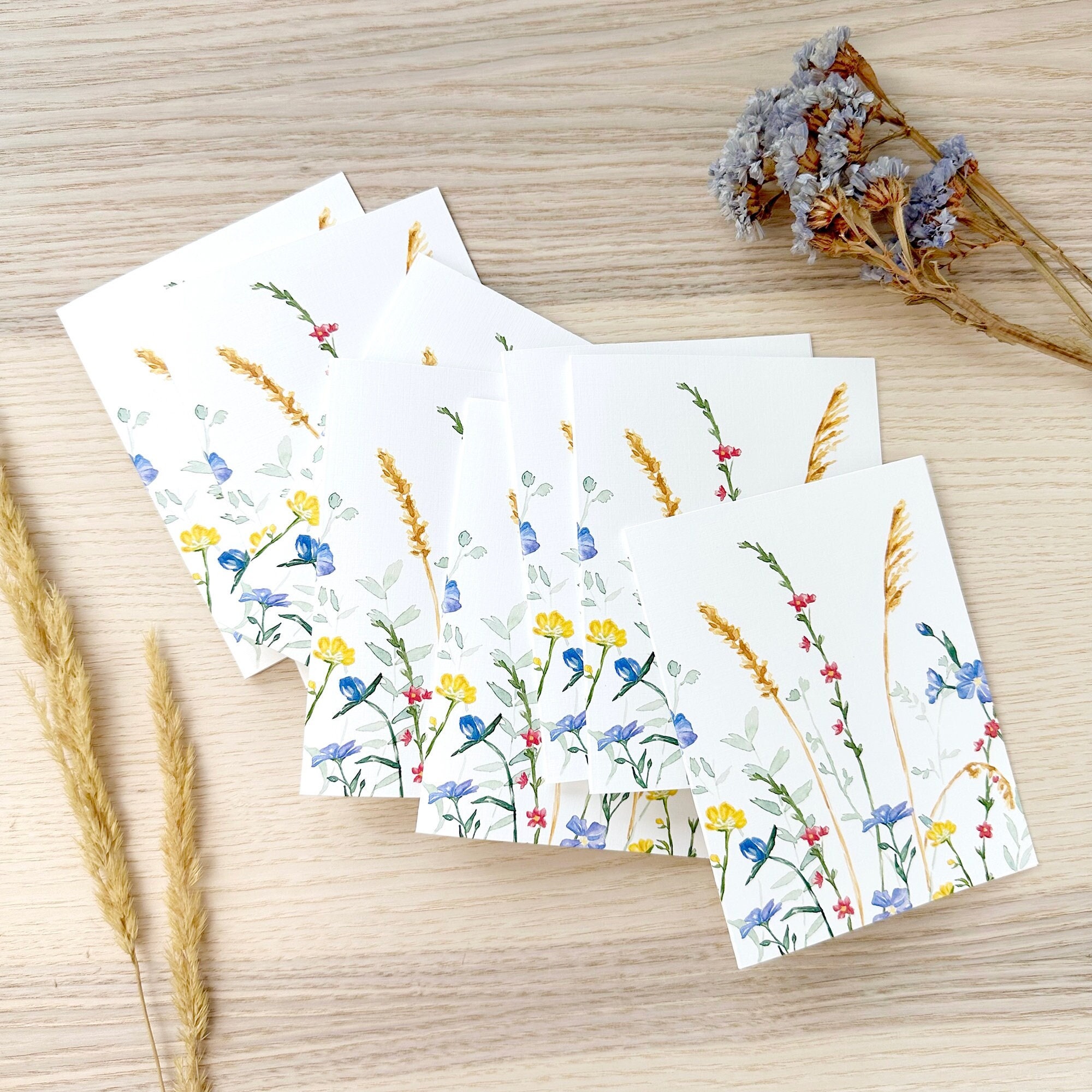 Notecard Set, Wildflower Card Set, Floral Stationary, Watercolor ...