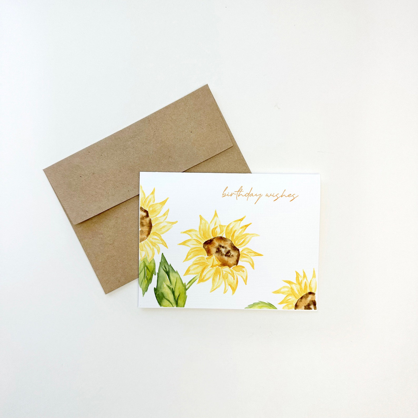Happy Birthday Card Watercolor Sunflower Birthday Card Her - Etsy